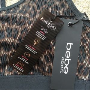 bebe | Intimates & Sleepwear | New Bebe Sport Leopard Mesh Overlay Bra ...